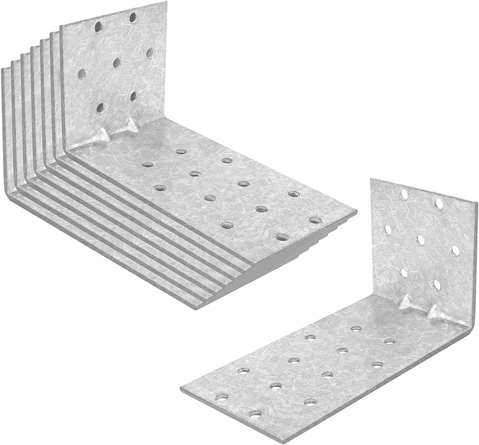 8 PCS 4¾ Inches Steel L Right Angle Bracket, Reinforcing Rib Corner ...