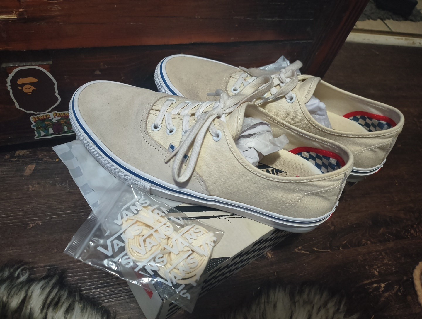 Vans Skate Authentic Tan On Off White Men Shoes Sz. 9… - Gem