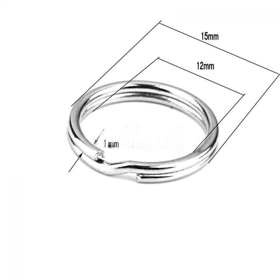 50PCS New Connectors Pocket KeyChain Split Key Ring Loop Hoop Stainless ...