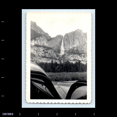 Old Vintage Photo BAD CROP CLASSIC CAR YOSEMITE WATERFALL | eBay