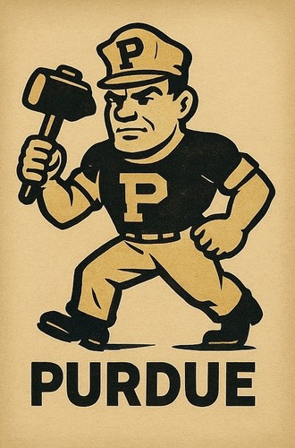 Purdue NCAA College Vintage Old Mascot Logo Poster 12x8in Metal Sign h ...