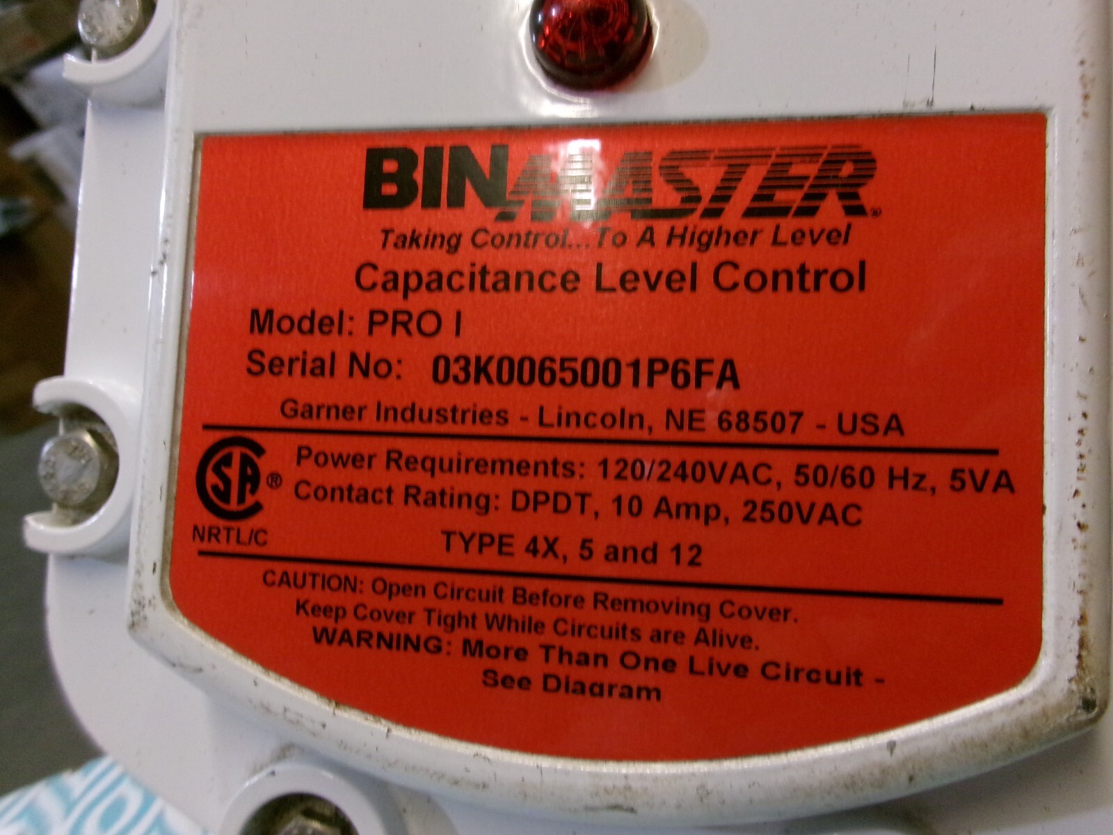 BINMASTER PRO I 1 CAPACITANCE LEVEL CONTROL 4' (R1) | eBay