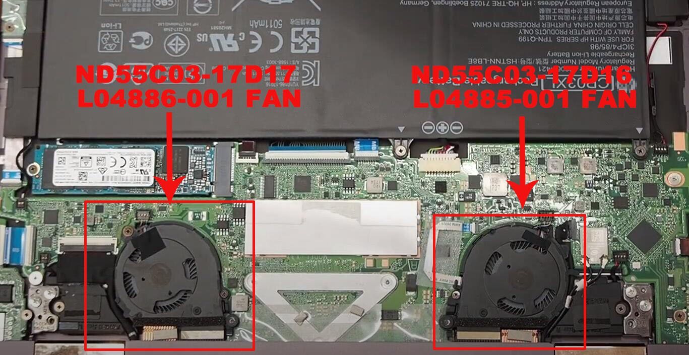 OEM HP Spectre x360 13-ae011dx (2LU94UAR) CPU Cooling Fan L04885-001 ...