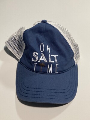 Salt Life adjustable Hat One Size Fits Most Blue White Mesh Back ...
