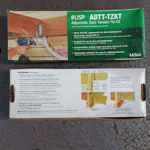 *2PACK* MiTek Steel Adjustable Deck Tension Tie Kit DTT1Z-KT | eBay