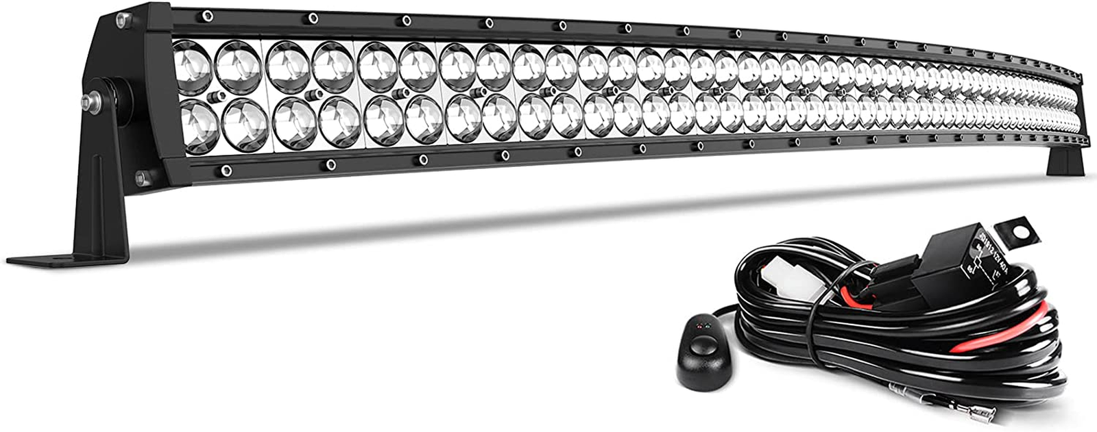 LED Light Bar 52 Inch Curved Work Light 4D 500W with 10Ft Wiring for ...