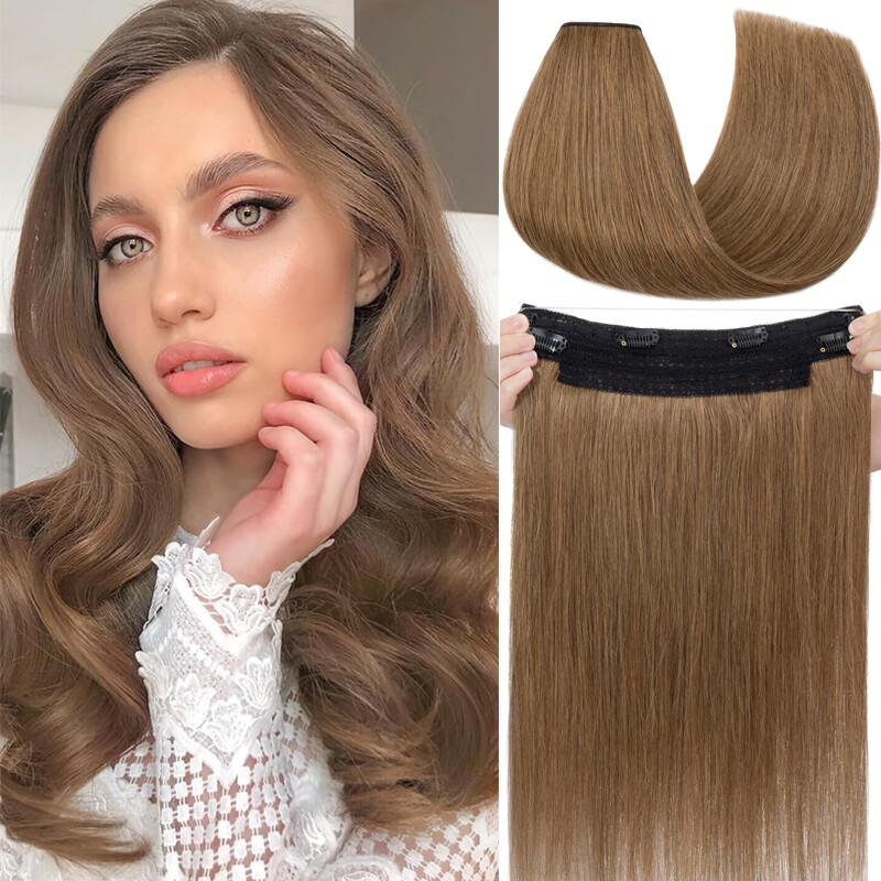 Invisible Wire In Real Thick Human Hair Extensions Hidden Headband Hair ...