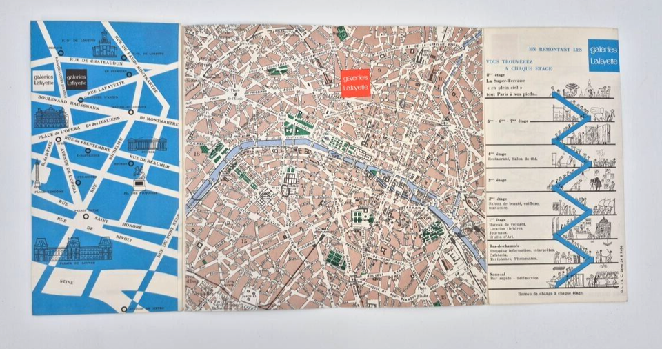 Vintage 1950's Galeries Lafayette Pres de L'Opera Paris France Brochure ...