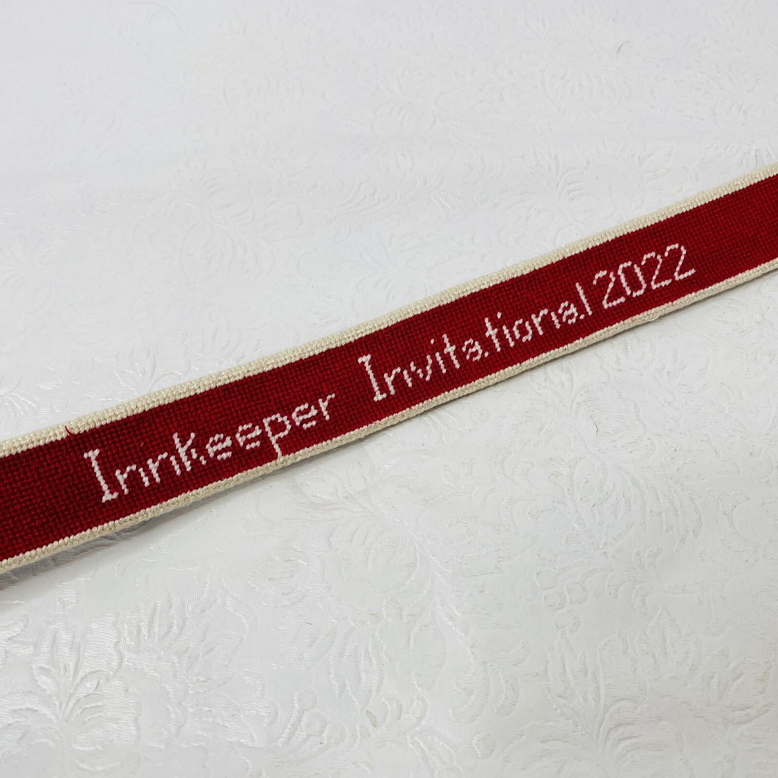 Innkeeper Invitational 2022 Custom Needlepoint Leather Belt Size 44 Good Threads | eBay