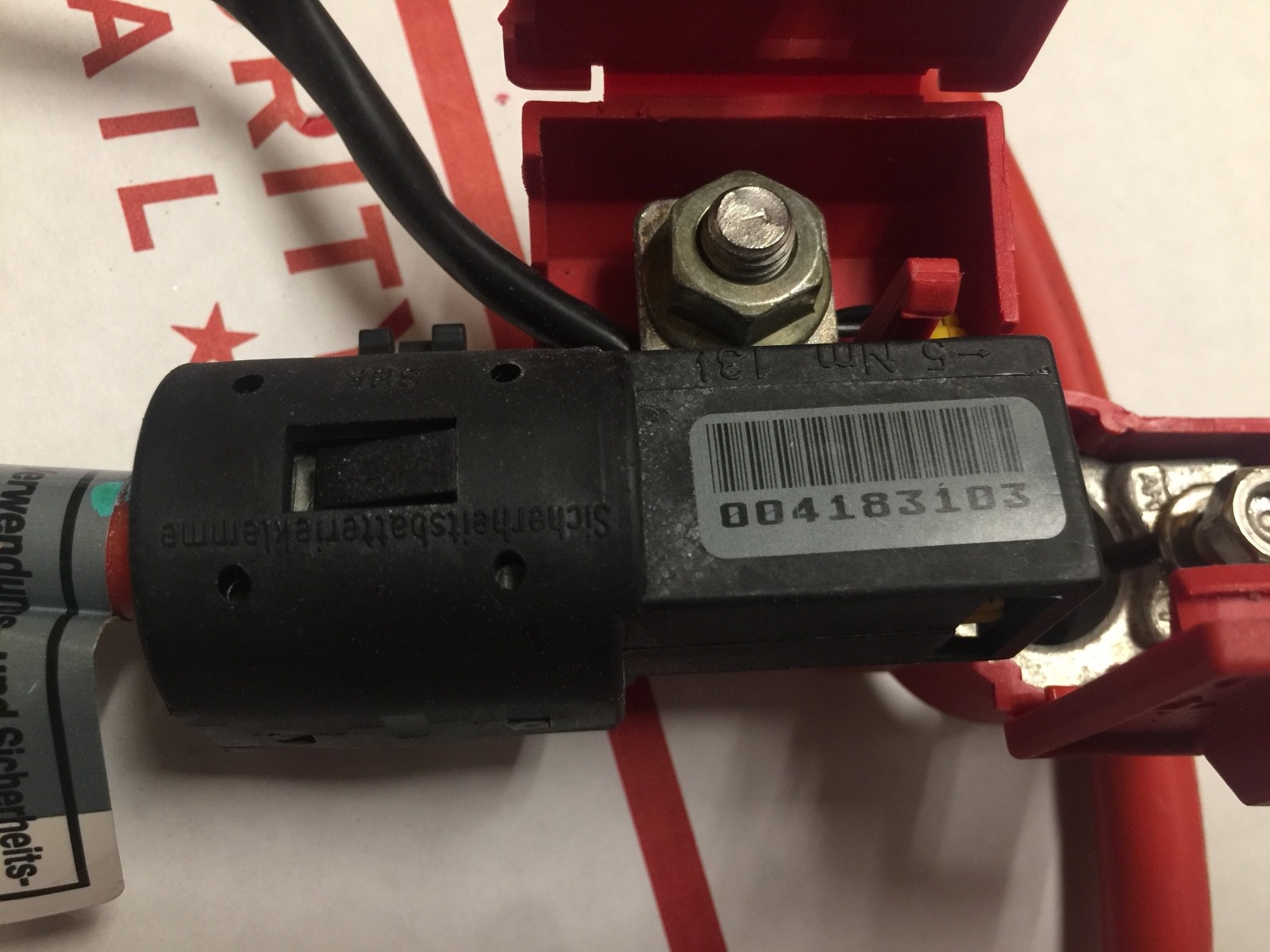 2000-2006 BMW E53 X5 4.4i 4.8is Trunk Positive Battery Cable Detonator ...