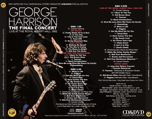 GEORGE HARRISON / THE FINAL CONCERT : LIVE AT THE ROYAL ALBERT HALL ...