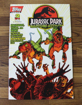1994 Topps Jurassic Park Raptors Attack #2 1st Printing Movie ...