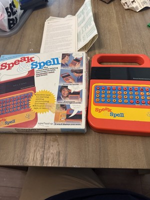 SPEAK & SPELL TEXAS INSTRUMENTS 1978 VINTAGE + ORIGINAL BOX and receipt ...