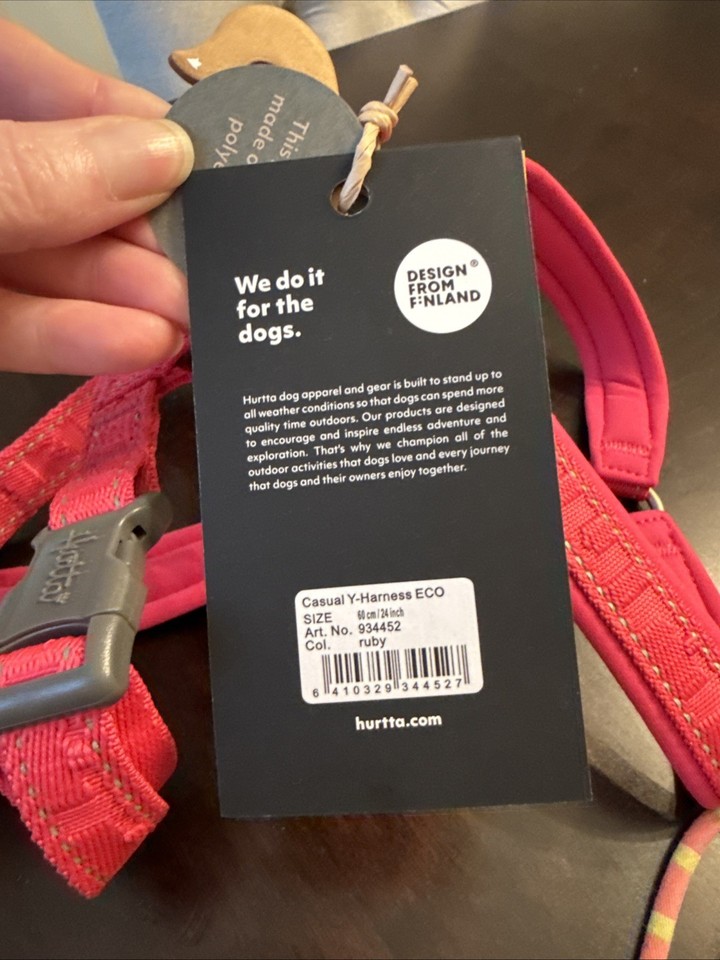 Hurtta Casual Y-Harness ECO 60 cm/24 Inch Ruby Pink | eBay UK