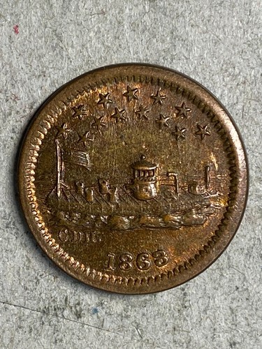 1863 Civil War Token "The Monitor/Our Navy" F-240/337 Ch BU RB | eBay