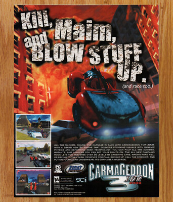 Carmageddon TDR 2000 XICAT - Video Game Print Ad / Poster Promo Art ...