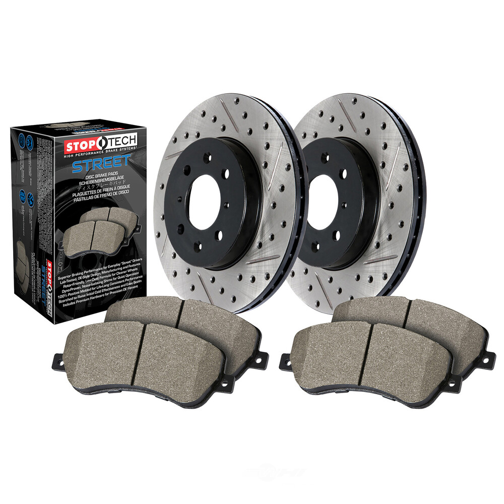 Disc Brake Kit-Street Pack - Slotted and Drilled - Single Axle Stoptech ...