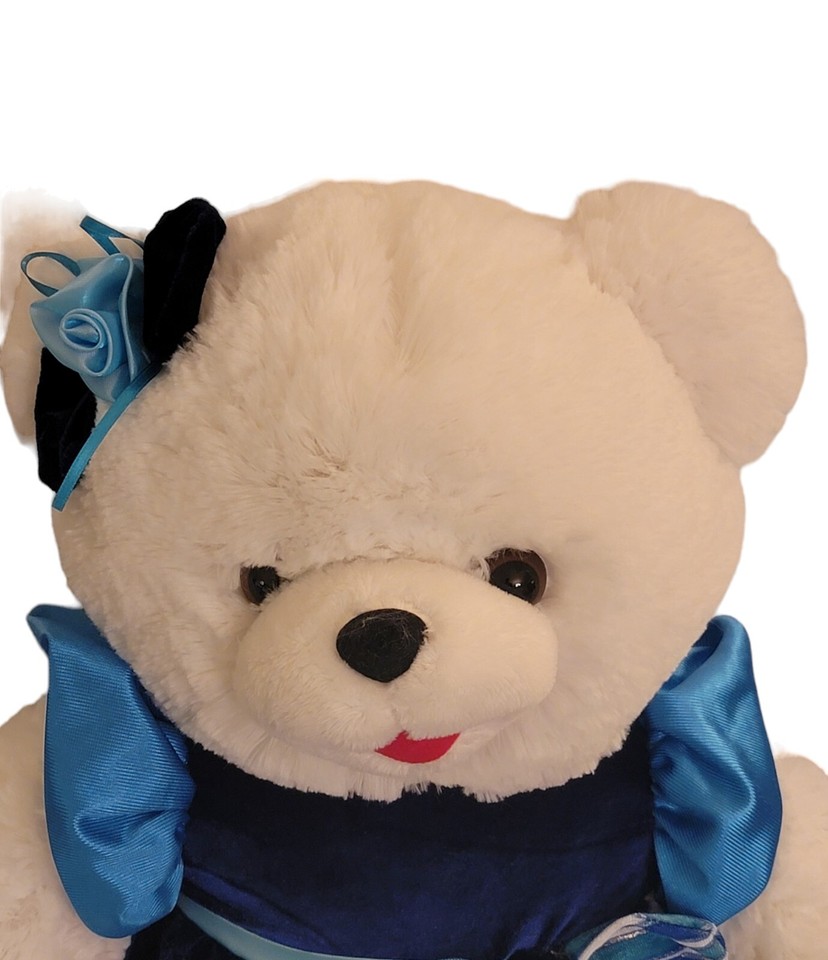 Dan Dee Snowflake Teddy Bear Girl Plush 2017 Blue Velvet Outfit Stuffed ...