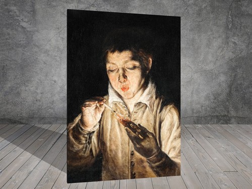 El Greco A Boy Blowing on an Ember to Light a Candle PAINTING ART PRINT ...