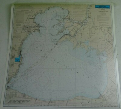 Lake St Clair Map-Nautical Mile Merchants Association Laminated 17x17 ...