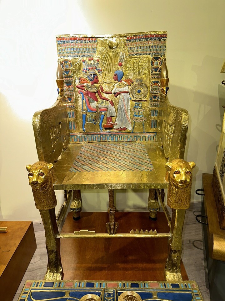 King Tut Throne Chair 24K –Life Sized- Authentic Replica from the ...