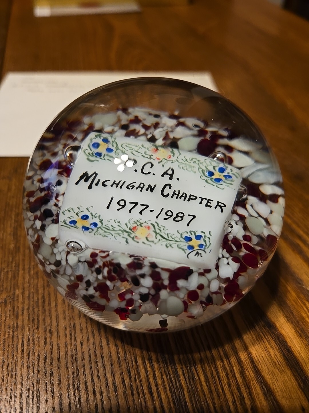 Vintage Tom Mosser PCA Michigan Chapter 1977-1987 Paperweight | eBay