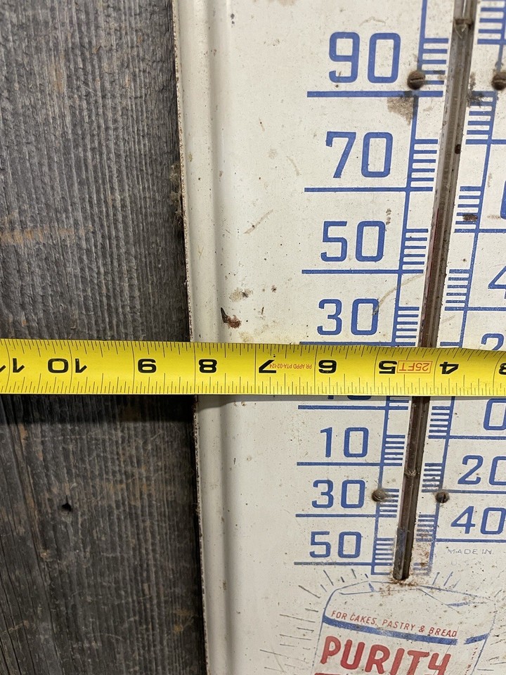 Vintage 40s/50s Purity Flour Country Store Advertising Thermometer Sign ...