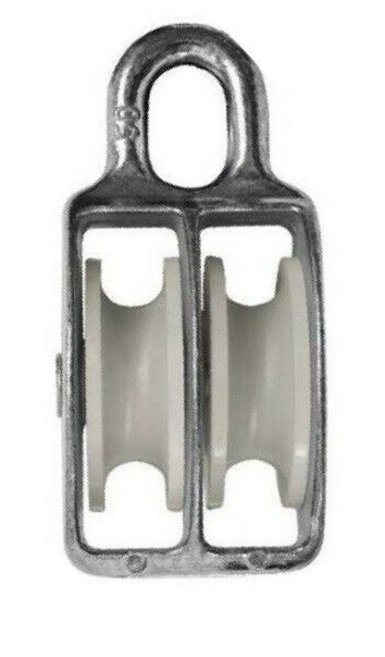 112mm Zinc Double Pulley Block With Nylon Sheaves Max Resist 1.2T For ...