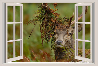 Deer Window View Repositionable Color Wall Sticker Wall Mural 3 FT | eBay