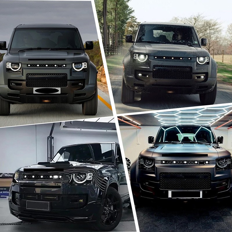 For for Defender 90 110 130 2023-2025 White LED Light Octa Style Front ...