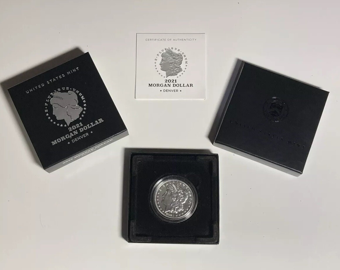 2021 D Morgan Dollar Silver Denver Coin US Mint w/ Box and Certificate ...