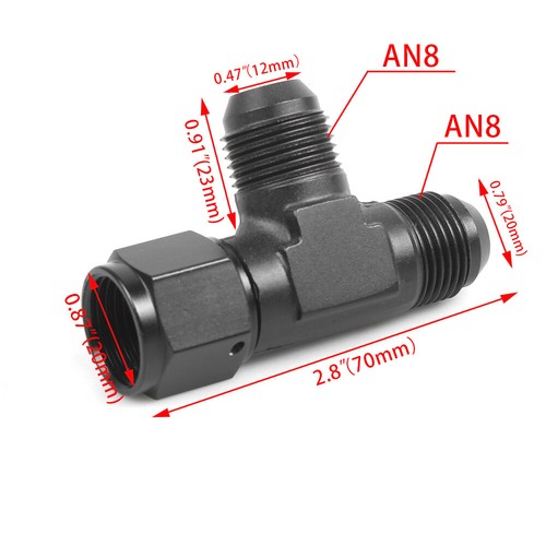 3-Way Tee T-Piece Fitting Adapter AN4 AN6 AN8 AN10 AN12 Female to AN ...