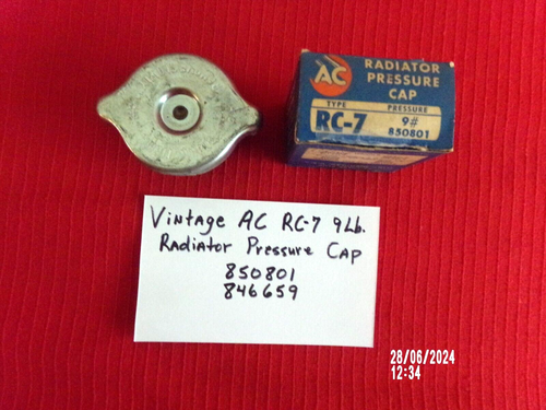 VINTAGE AC RADIATOR PRESSURE CAP- RC7 846659 9LB. | eBay
