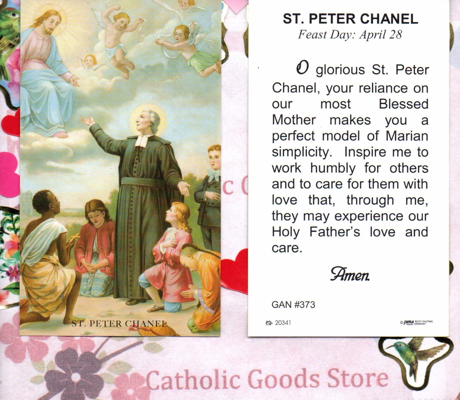 Saint St. Peter Chanel with Prayer to St Peter Chanel - Paperstock Holy ...