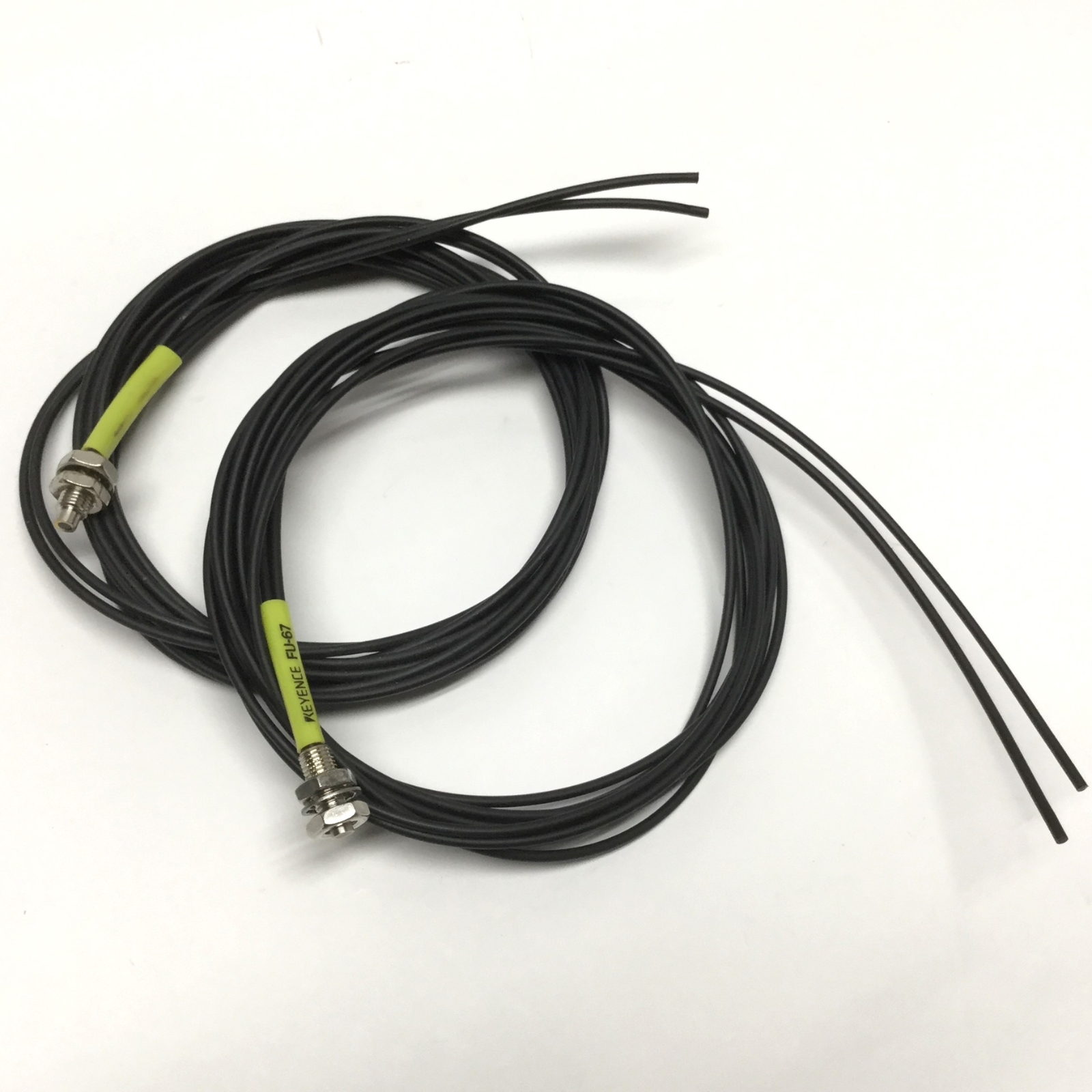 Lot of 2 Keyence FU-67 Reflective Fiber Unit, Parallel Detection, M6 ...