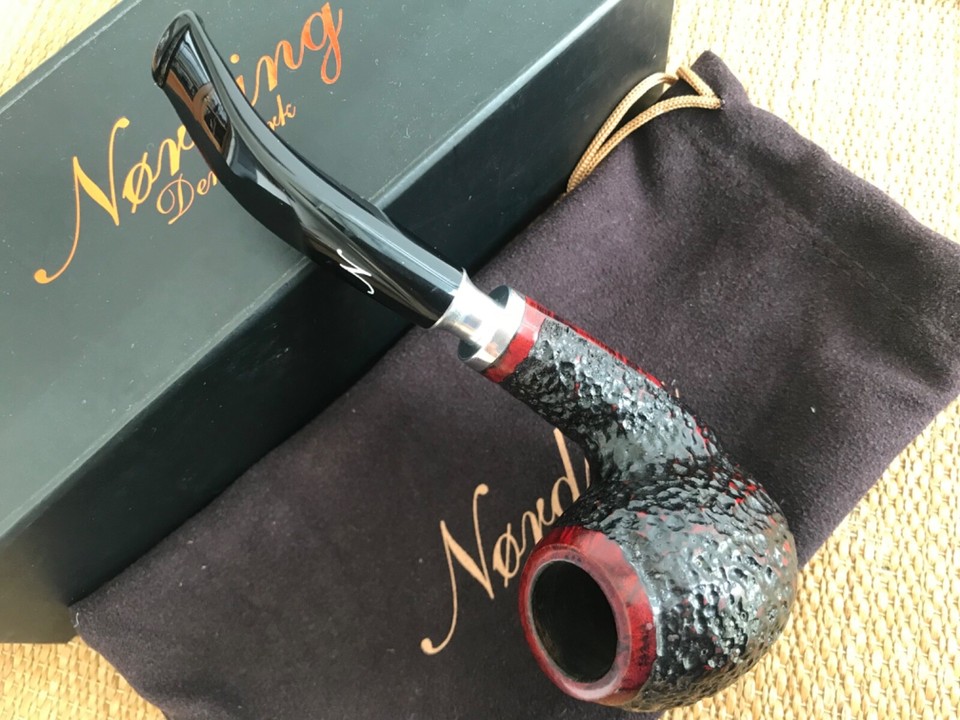 NEW, UNSMOKED ERIK NORDING BENT BILLIARD, HAND MADE IN DENMARK PIPE ...