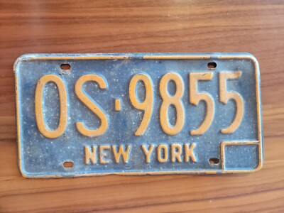 Vintage NEW YORK License Plate OS . 9855 | eBay
