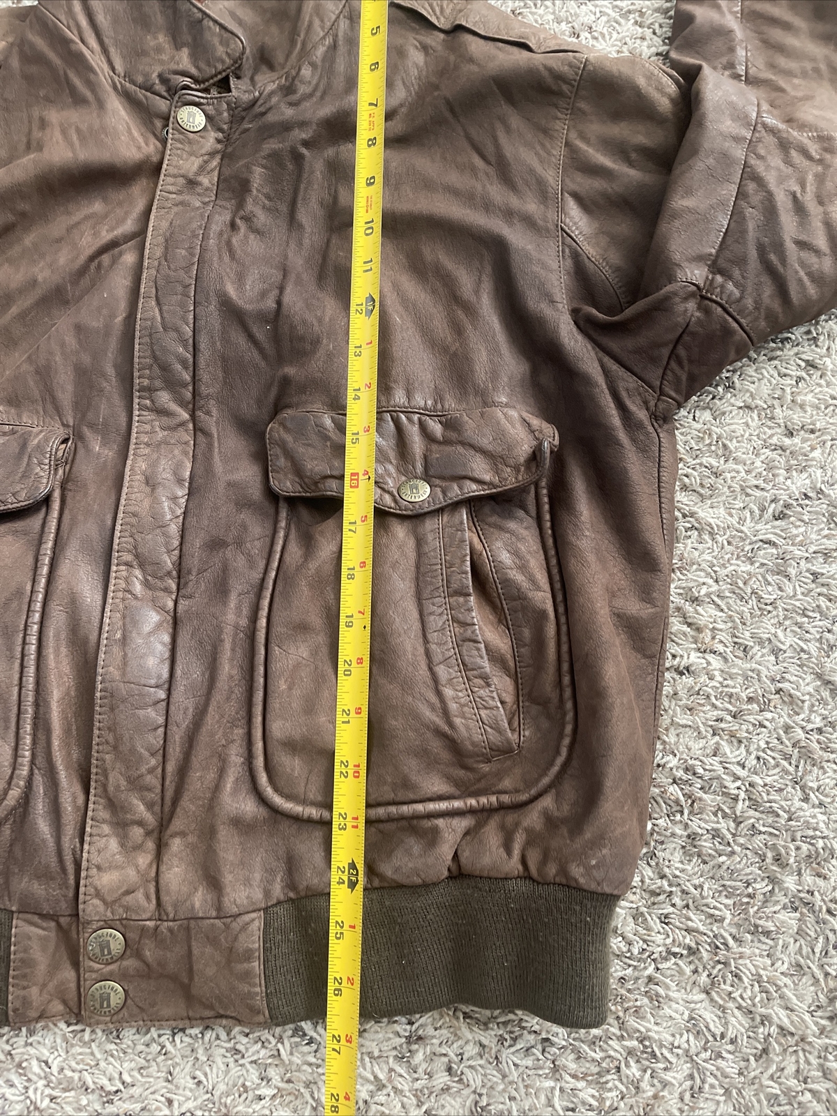 STRUCTURE Leather Jacket Mens Large Vintage A2 BOMBER Jacket Flight ...