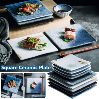Japanese Style Ceramic Square Plate Barbecue Snack Sushi Square Dish ...