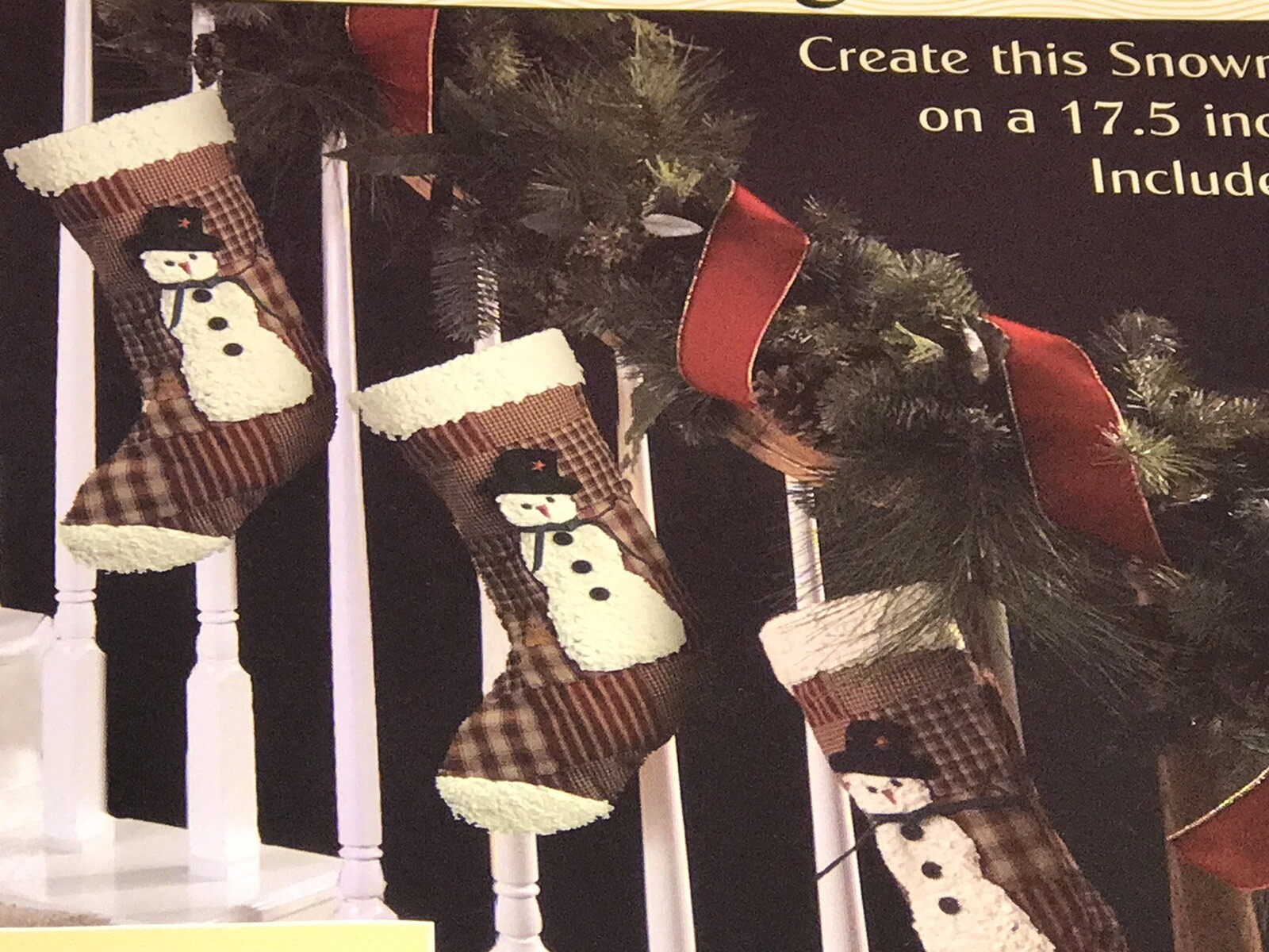 Kathy Macmannis Rag Wool Embroidery Country Snowman Stocking Kit With Fabrics | eBay