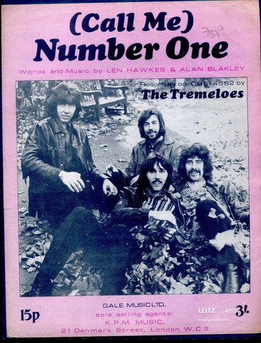 The Tremeloes . (Call Me) Number One : original UK 1960's Sheet Music ...