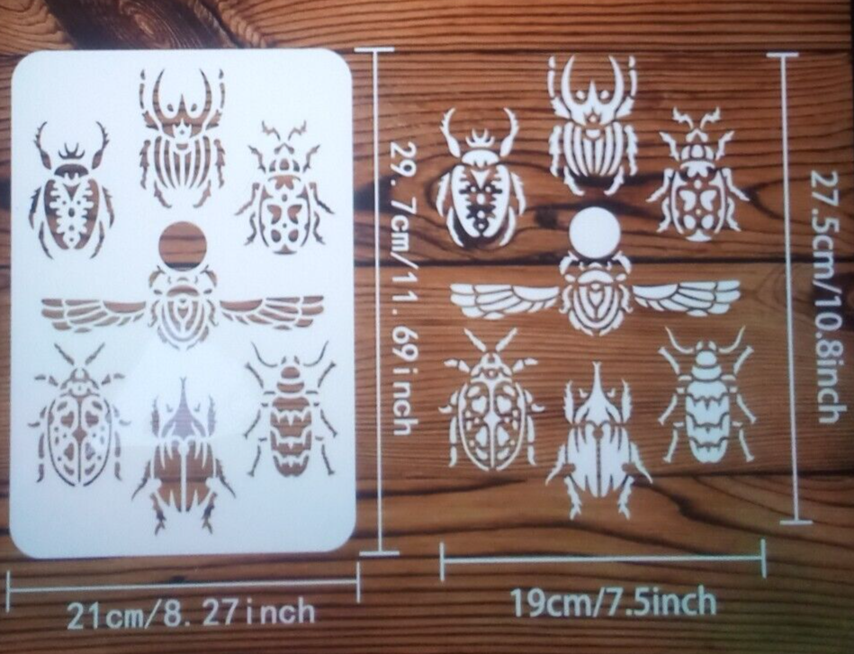 A4 EGYPTIAN SCARAB BEETLES Reusable Stencil Airbrush Craft Painting New ...