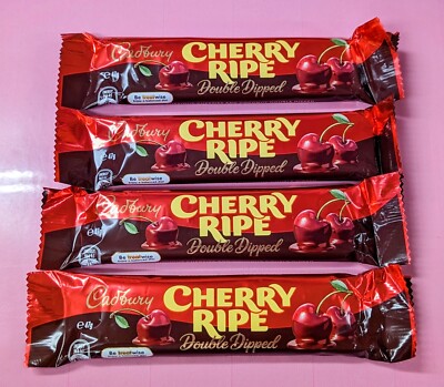 FOUR RARE Cadbury's Double Dipped Cherry Ripe Bars 47g Australian ...