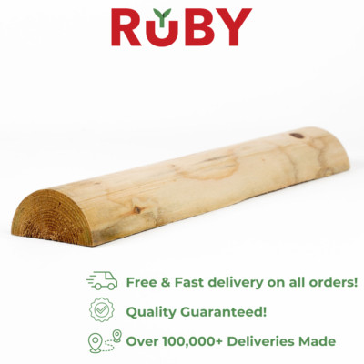 100mm Treated Half Round Rails Wooden Durable Timber for Fencing ...