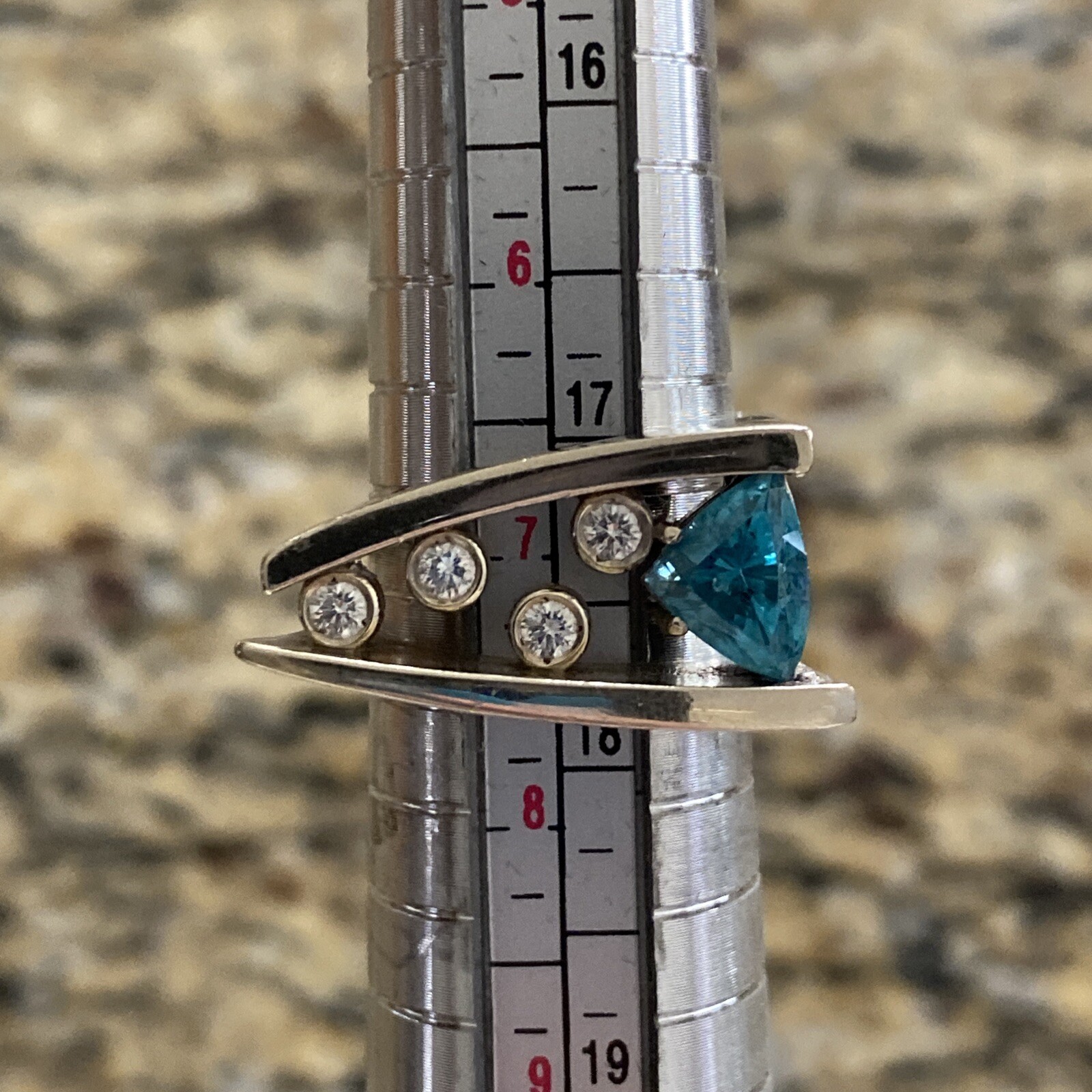 14k Designer Harry Roa Diamonds Blue Stone Modern Ring One Of A Kind | eBay