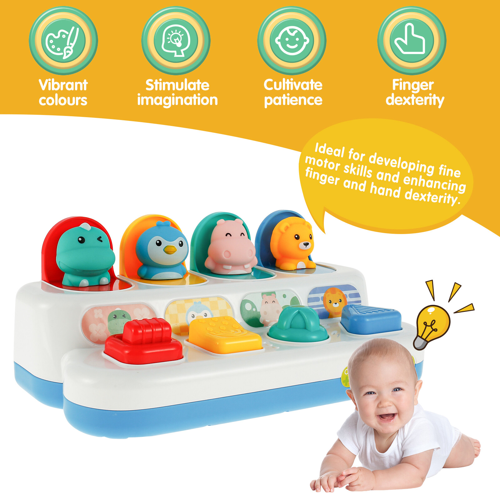 Baby Pop Up Toys Sorting Push Doll Toy Creative Interactive Early ...