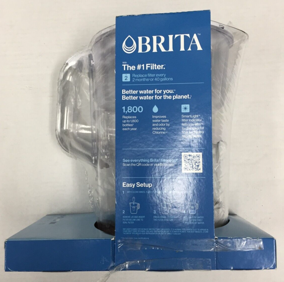 Brita Large 10 Cup Water Filter Pitcher Smart Light Filter Reminder 2 ...