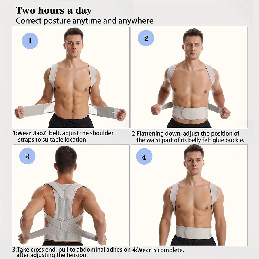 Adjustable Posture Corrector Low Back Support Shoulder Brace Belt for ...