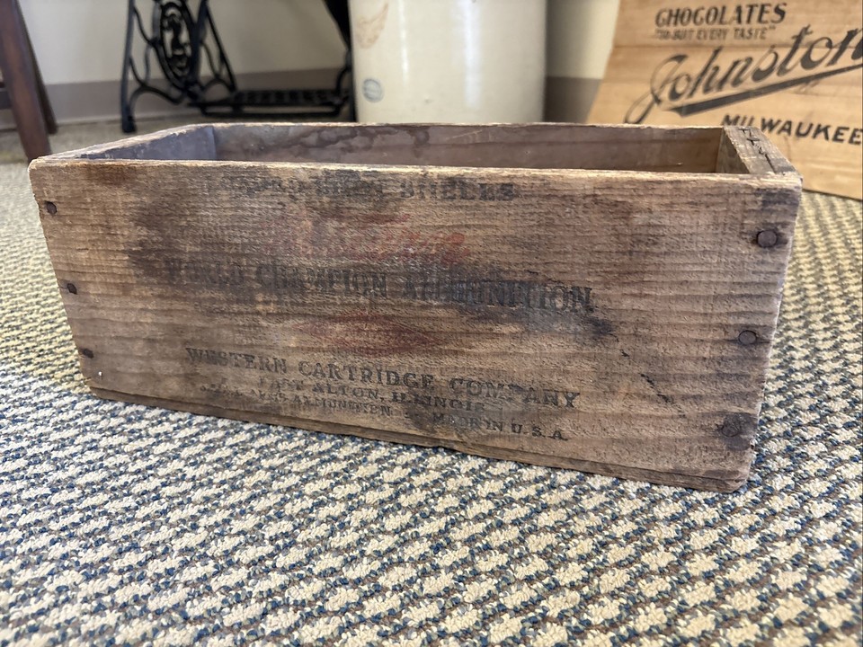 Vintage Western Cartridge Wooden Shotgun Shell Ammunition Crate Box 410 ...