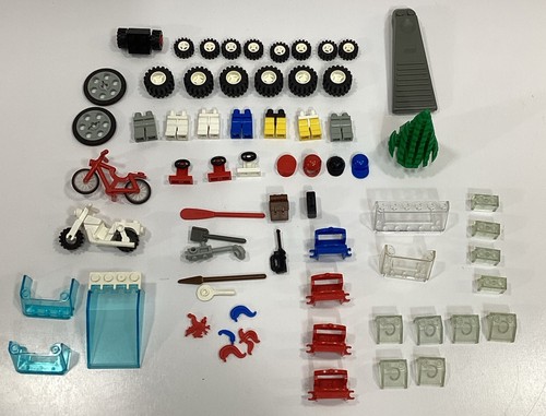 Vtg Lego-Large Mix Lot Of Lego-Saddles, Wheels, Windshields, Mini Fig ...